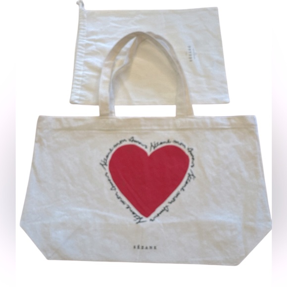 Sezane | Bags | Sezane Heart Tote And Shoe Bag | Poshmark